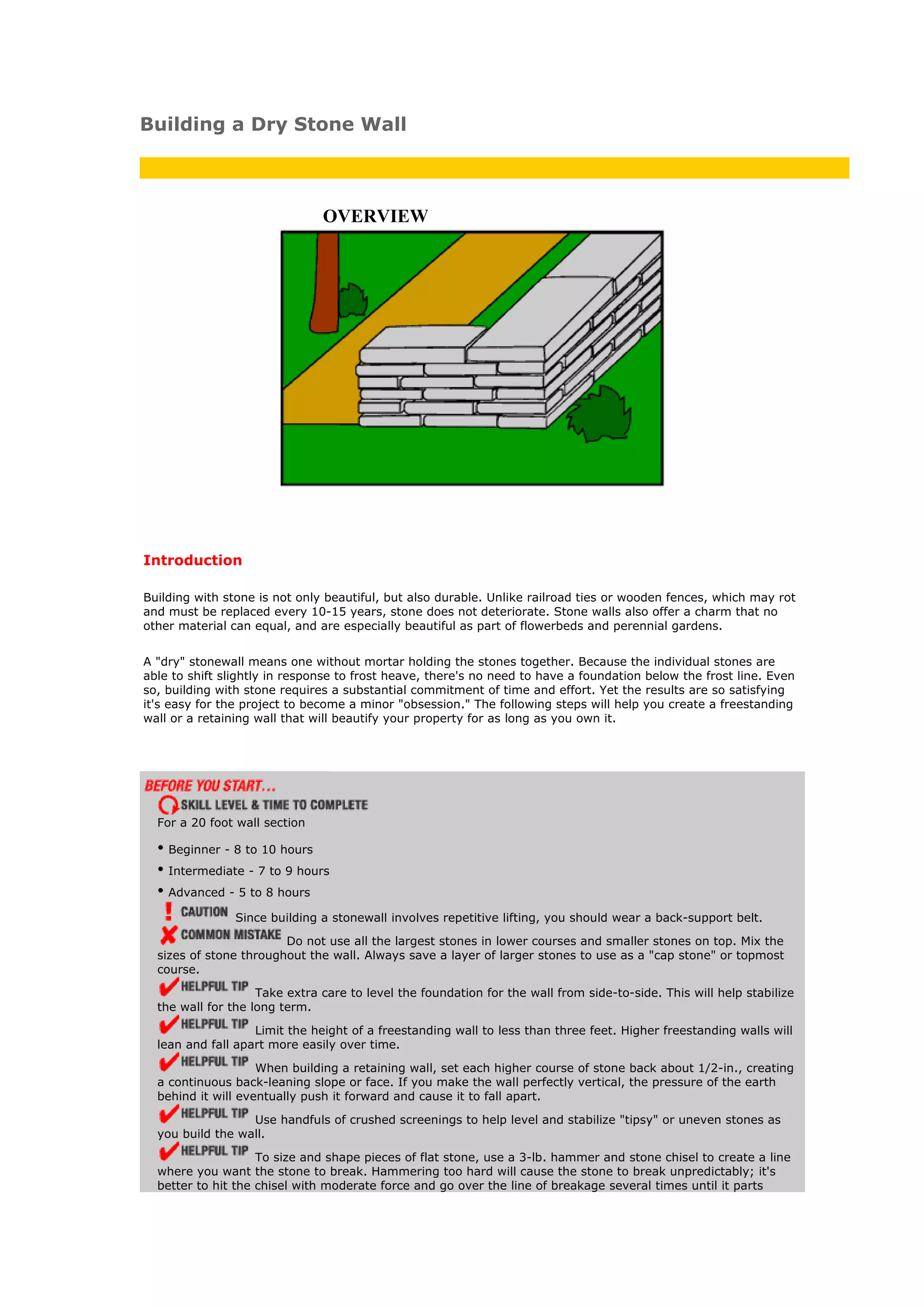 Building a dry stone wall | PDF
