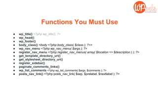 Building a good quality WordPress theme | PPT