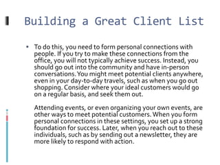 Building a Great Client List | PPTX