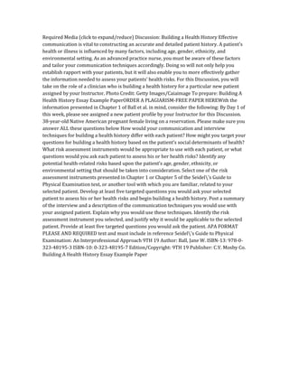 Building A Health History Essay Example Paper.docx