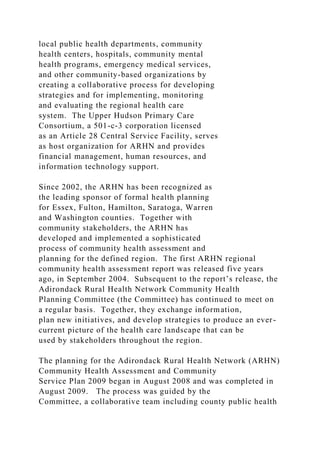 Building a Healthy CommunityHealth Assessment & Community Se.docx