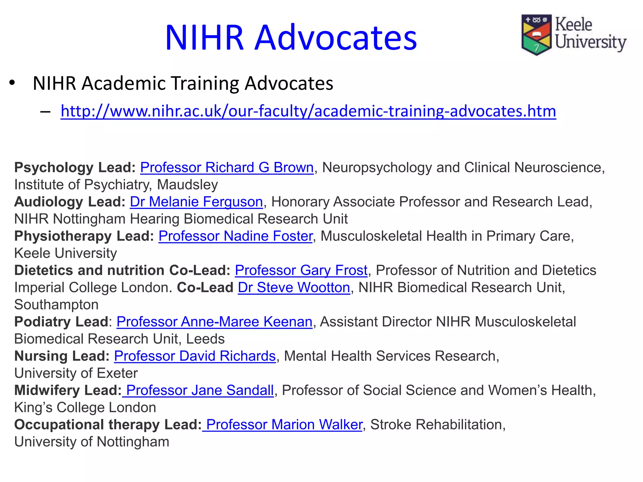 Building ahp capacity for research an example from an nihr research ...