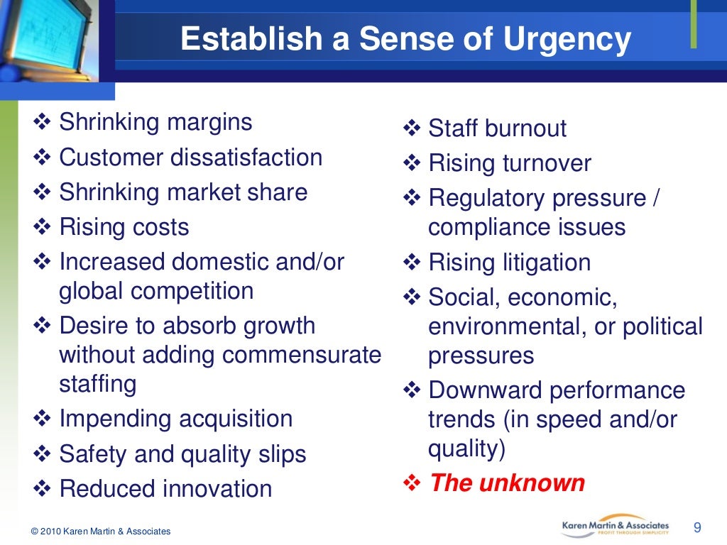 Establish a Sense of Urgency