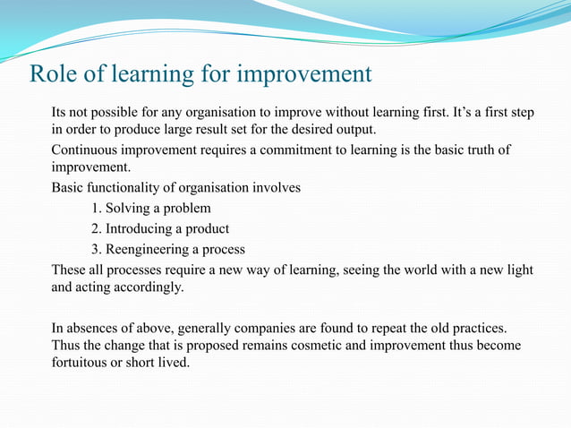 Building a learning organization | PPTX