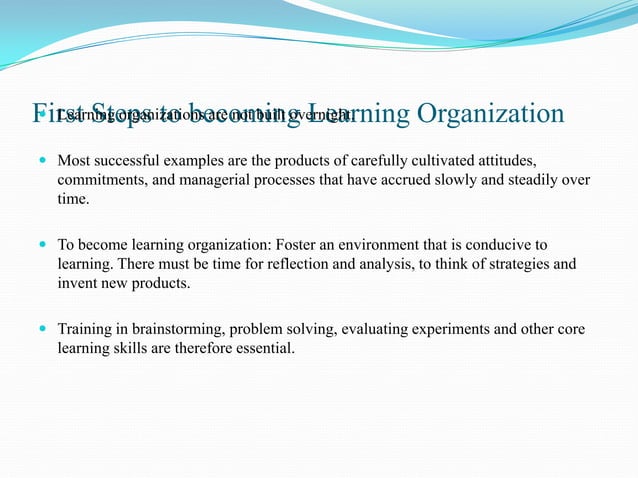 Building a learning organization | PPTX