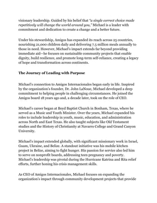 Amigos Internacionales: Michael Ryer’s Transformational Path to ...