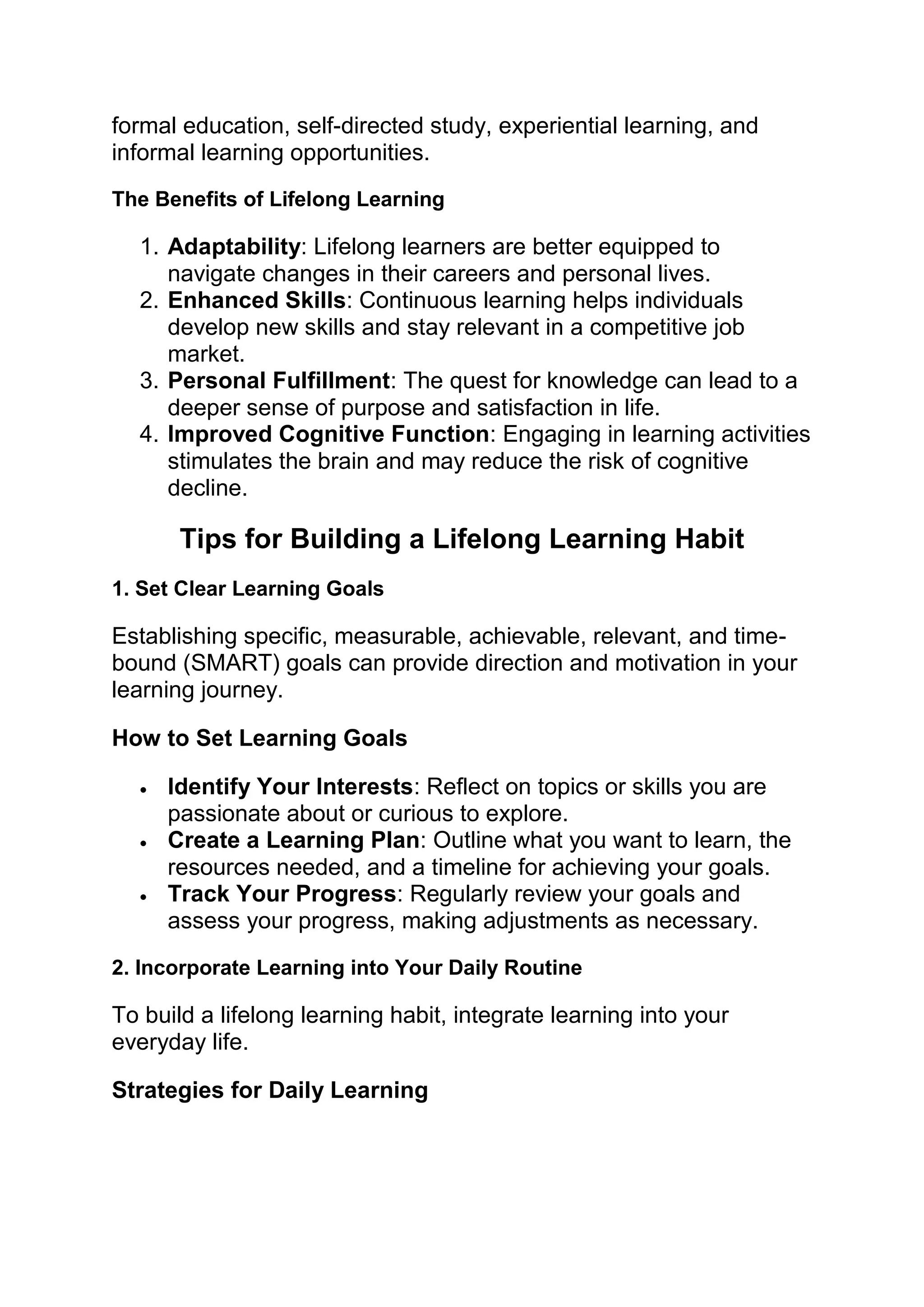 Building a Lifelong Learning Habit Tips for Staying Engaged and ...