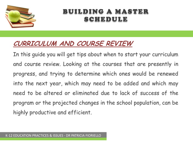 Building a Master Schedule | PPT