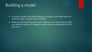 Building a model of a research methodology | PPTX