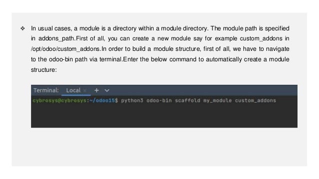 How To Build A Module In Odoo 15 Scaffold Method Ppt