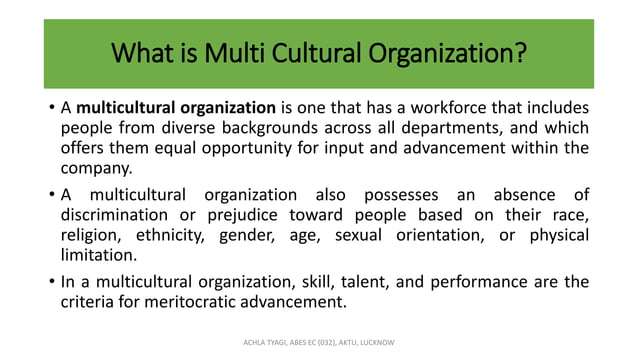 Building a multi cultural organization | PPTX | Debated Sensitive ...