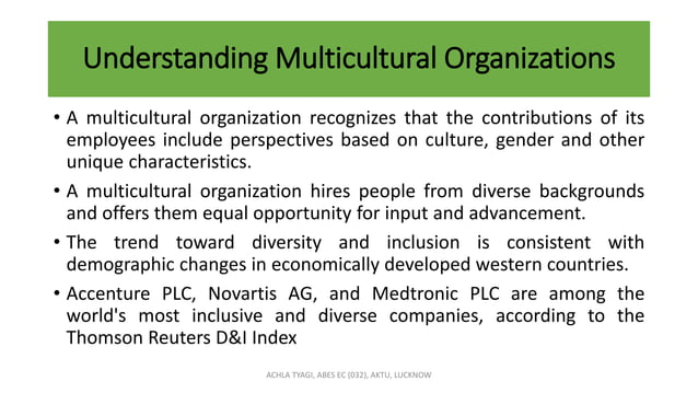 Building a multi cultural organization | PPTX | Debated Sensitive ...