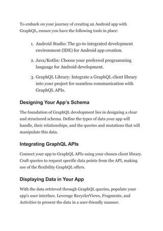 Building an Android app with GraphQL Unleashing the Power of Modern ...