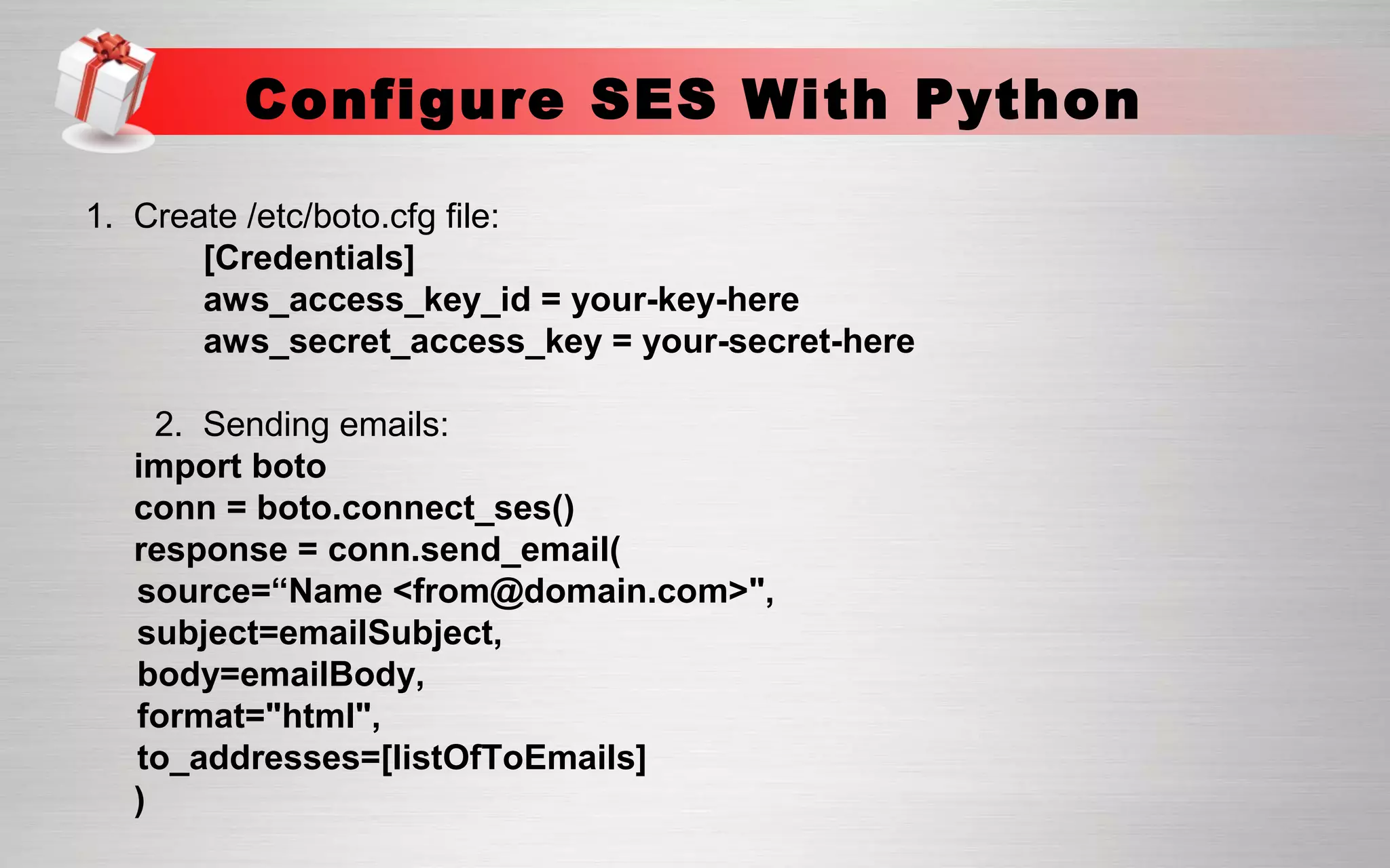 Building an automated email system with django and aws | PPT