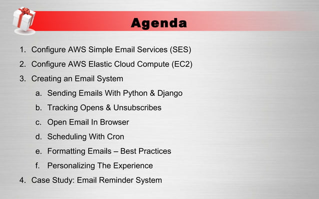 Building an automated email system with django and aws | PPT