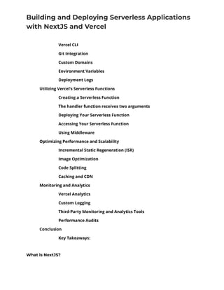 Building and Deploying Serverless Applications with NextJS and Vercel.pdf