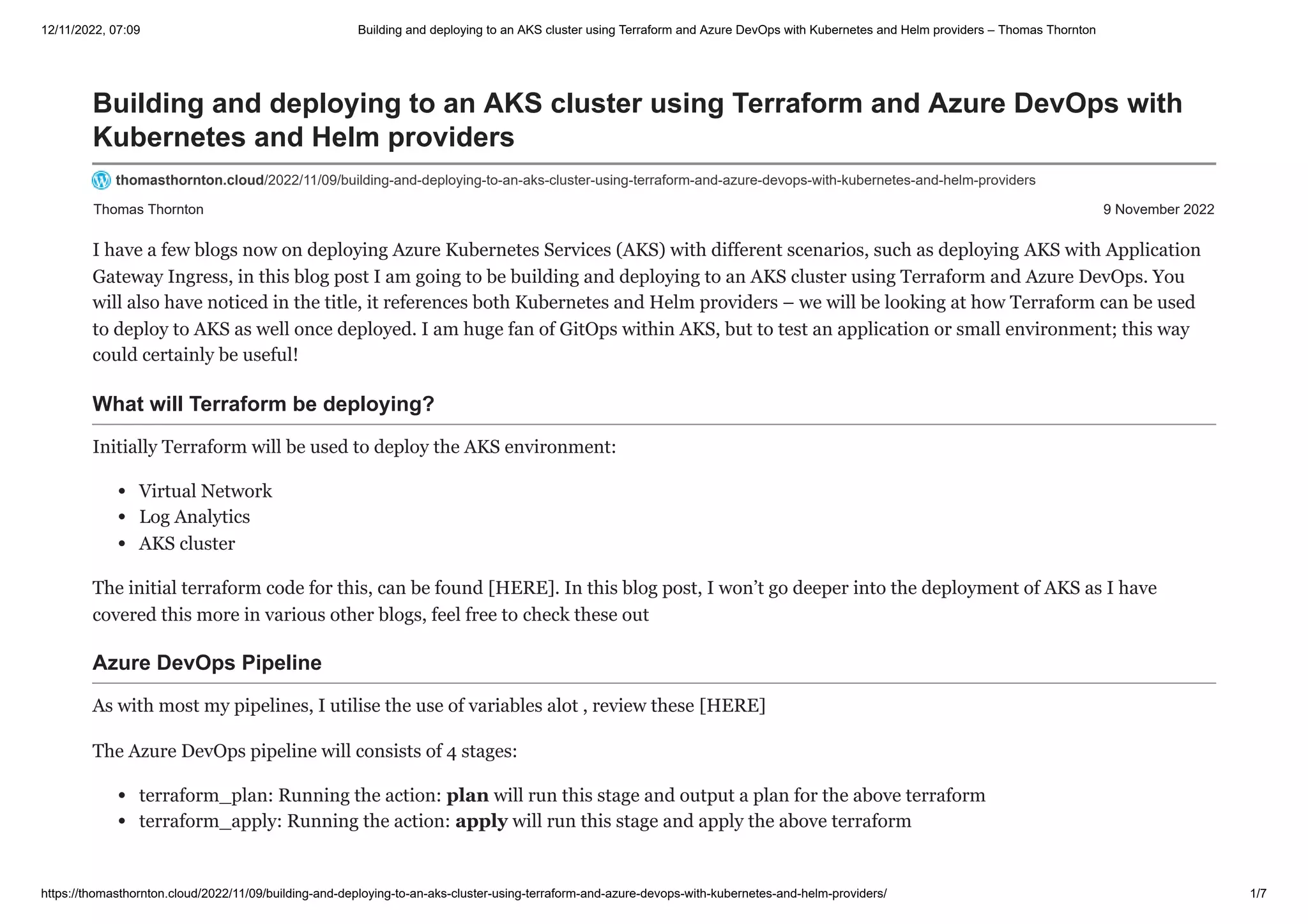 Building And Deploying To An Aks Cluster Using Terraform And Azure Devops With Kubernetes And