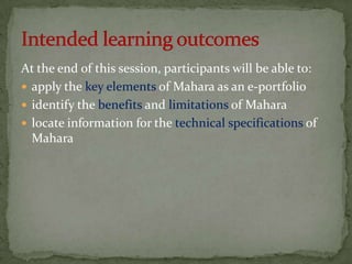 Building and developing digital portfolio with Mahara | PPT