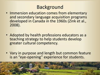 Building and evaluating a community-based, immersion rural health ...