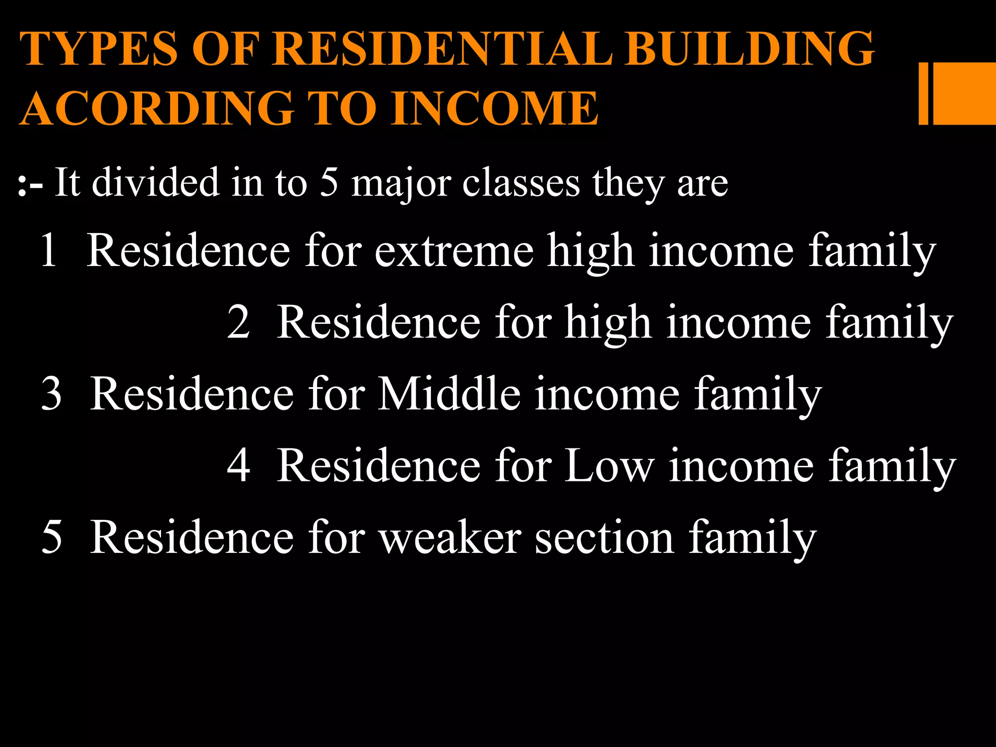 Building,types of building and case study about redential building | PPTX