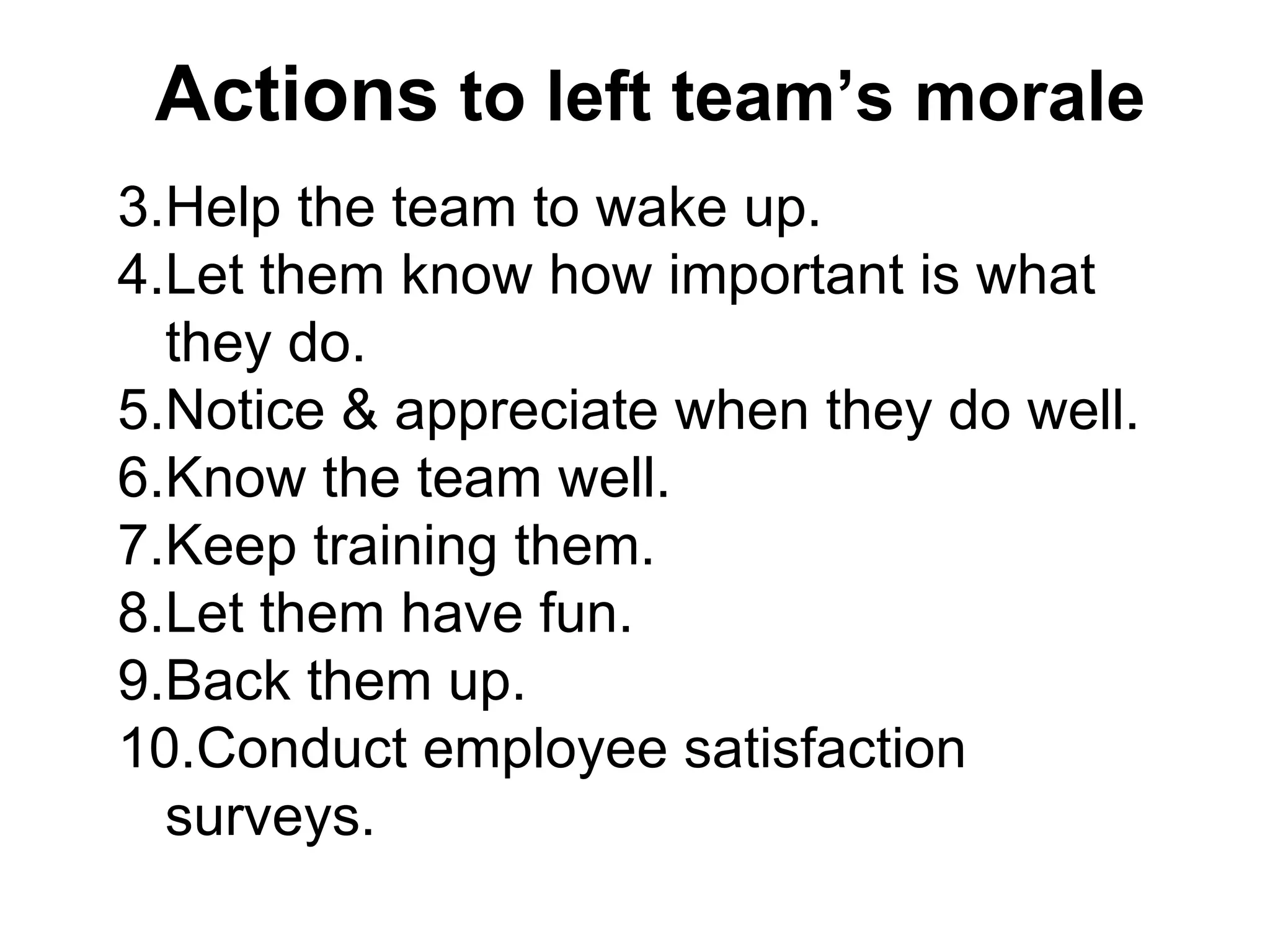 Building and improving team morale | PPT