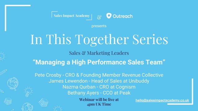 Building and Managing a High Performance Sales Team | PPT