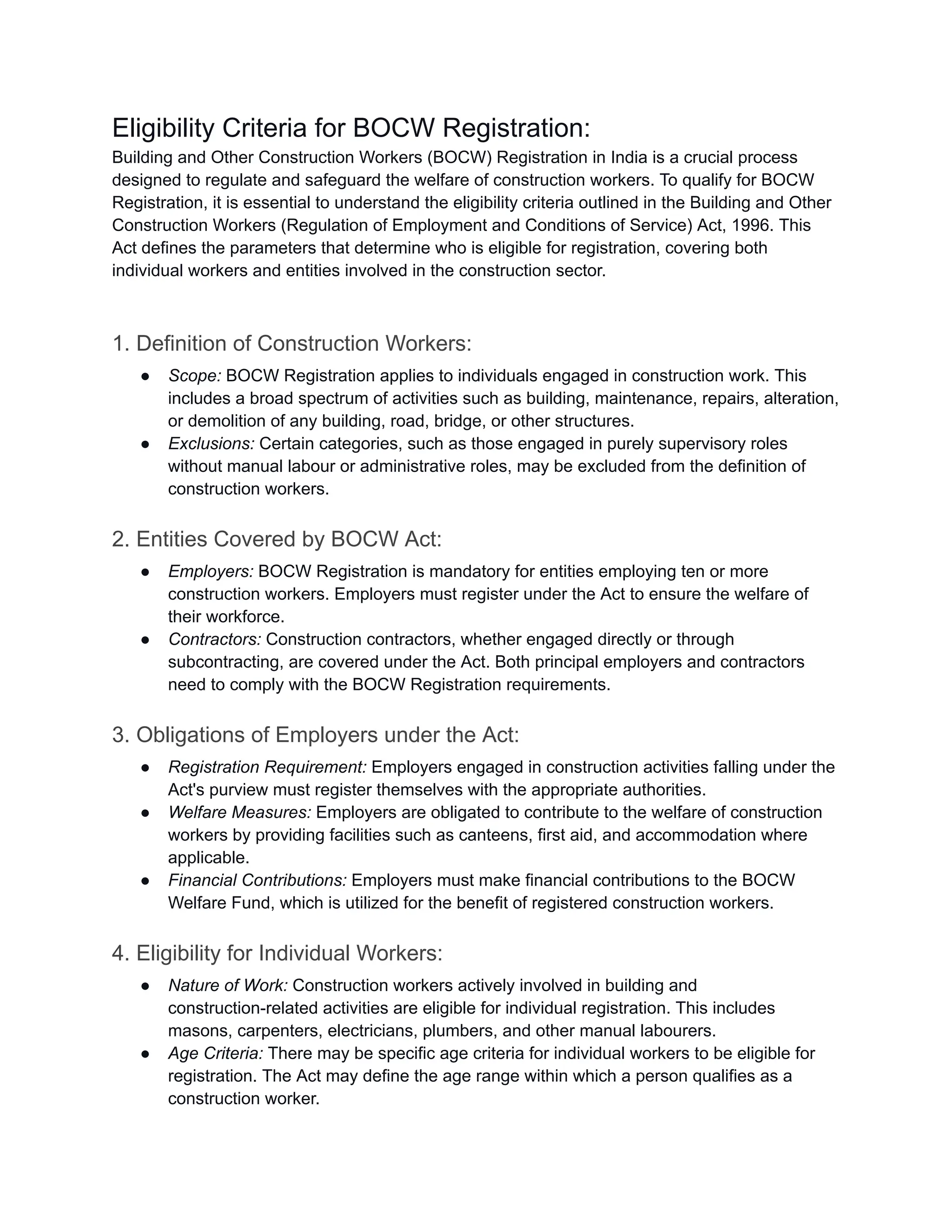 Building and Other Construction Workers (BOCW) Registration in India (1 ...