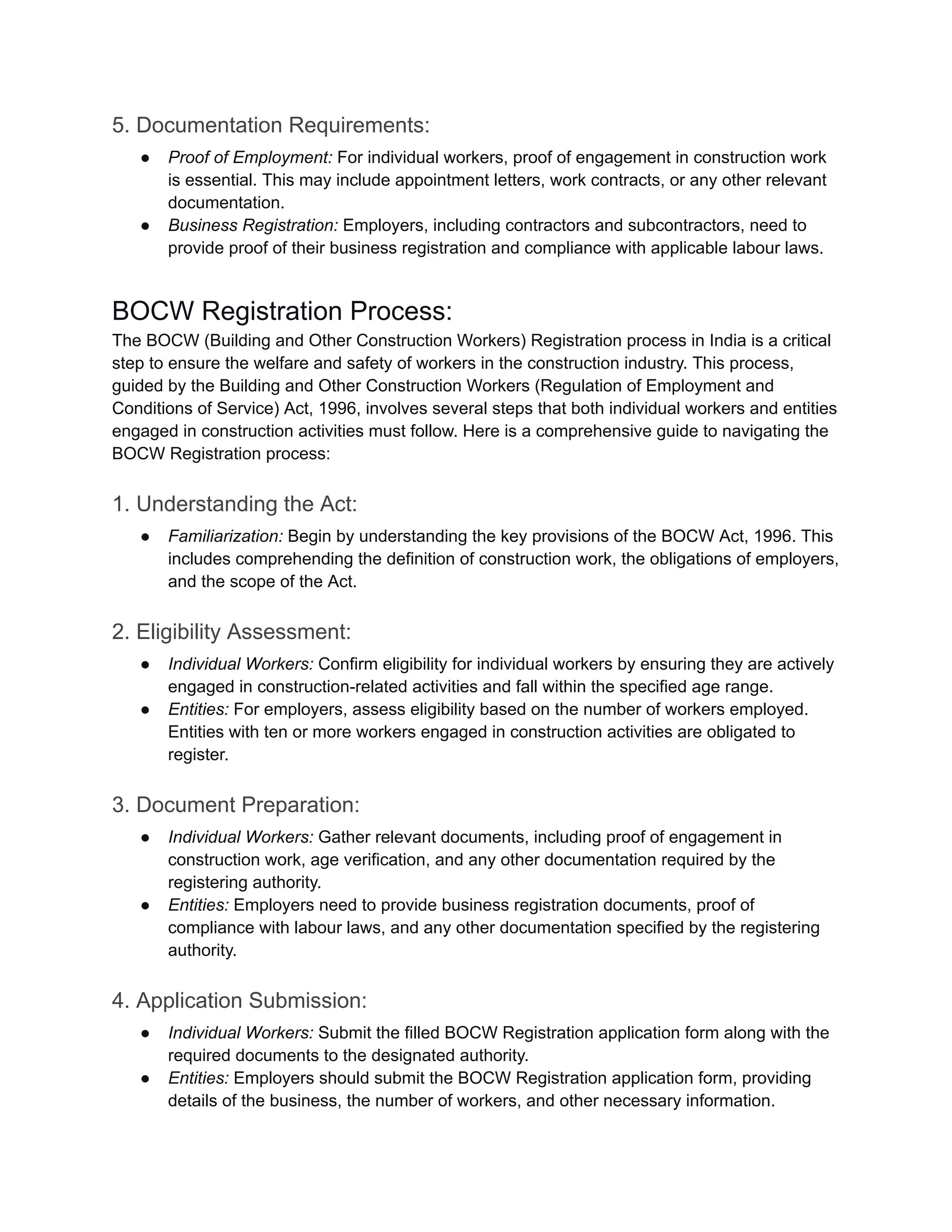 Building and Other Construction Workers (BOCW) Registration in India (1 ...