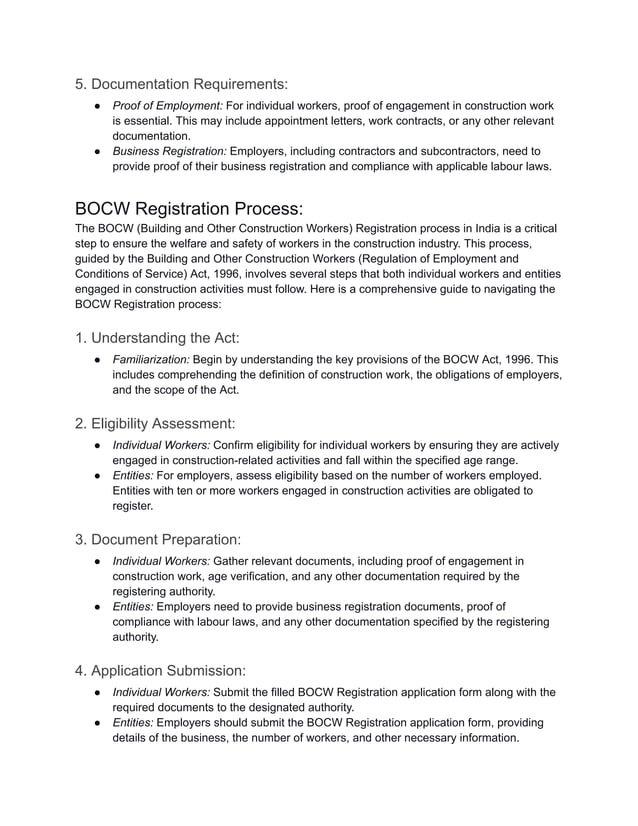 Building and Other Construction Workers (BOCW) Registration in India (1 ...