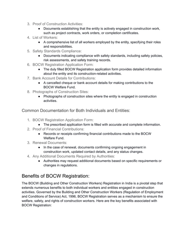Building and Other Construction Workers (BOCW) Registration in India (1 ...