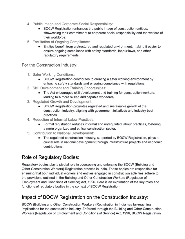 Building and Other Construction Workers (BOCW) Registration in India (1 ...