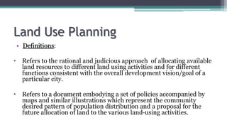 LAND USE PLANNING CONSTRUCTION | PPT