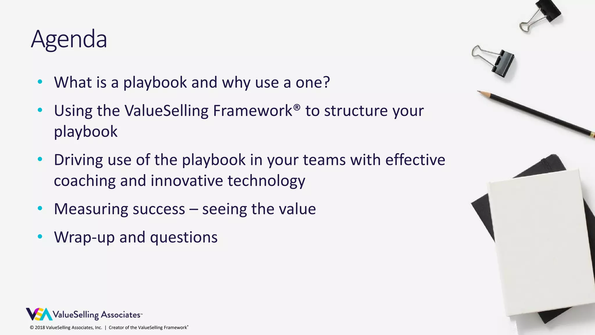 Building an Effective Playbook with the ValueSelling Framework® | PDF