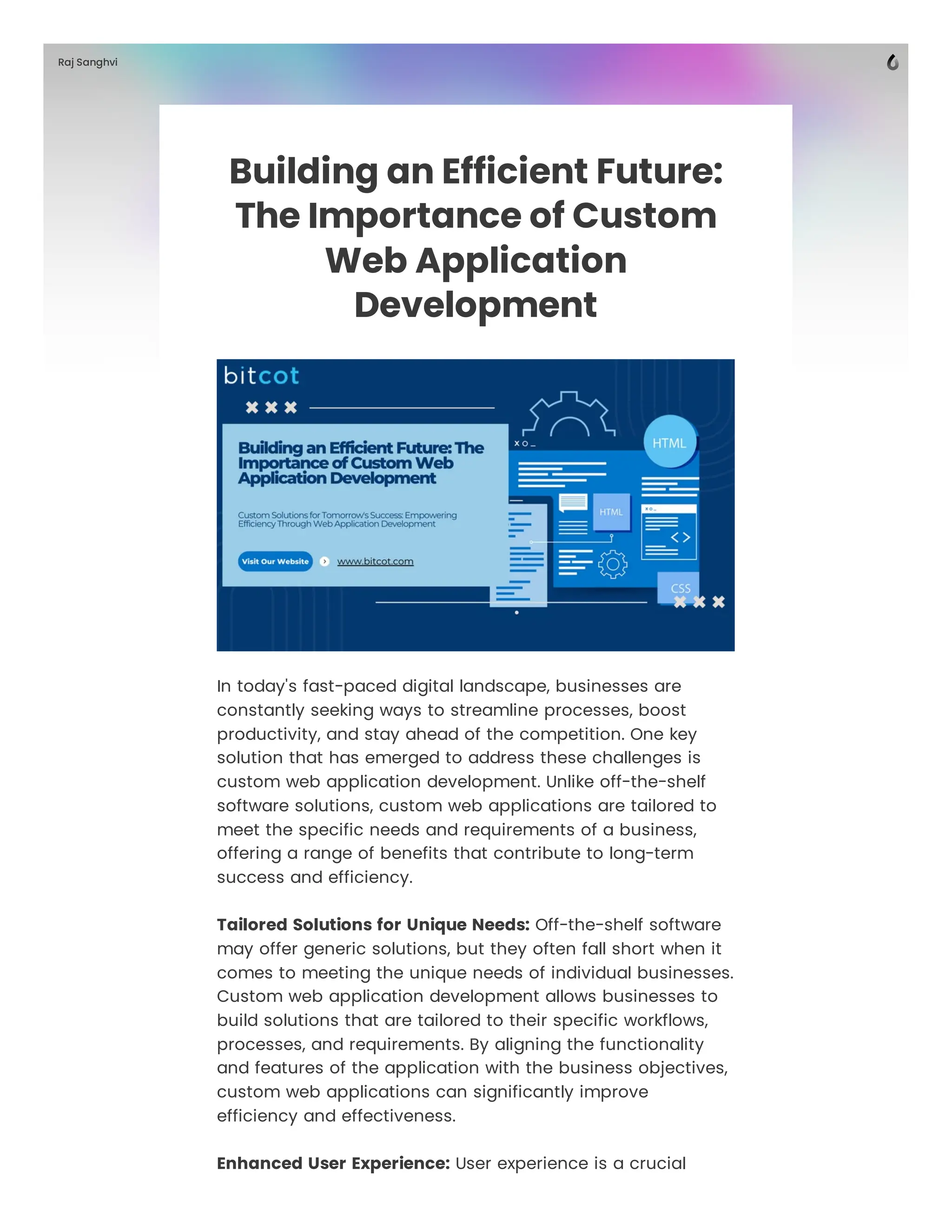 Building an Efficient Future The Importance of Custom Web Application Development.pdf