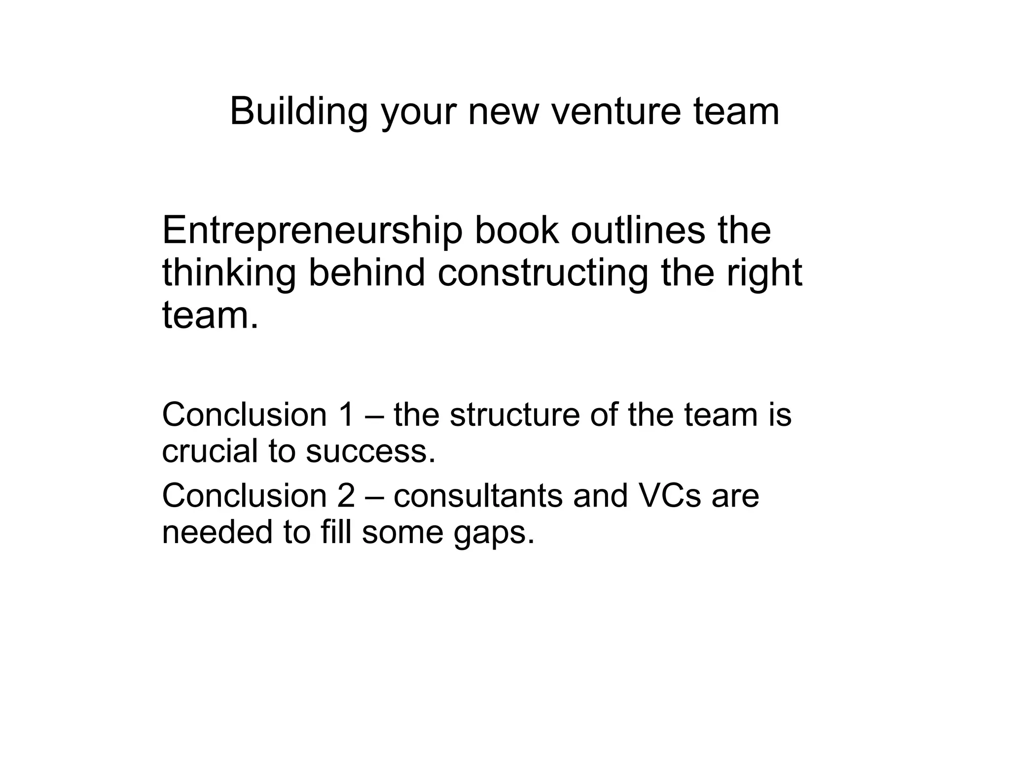 Building a new venture team | PPT