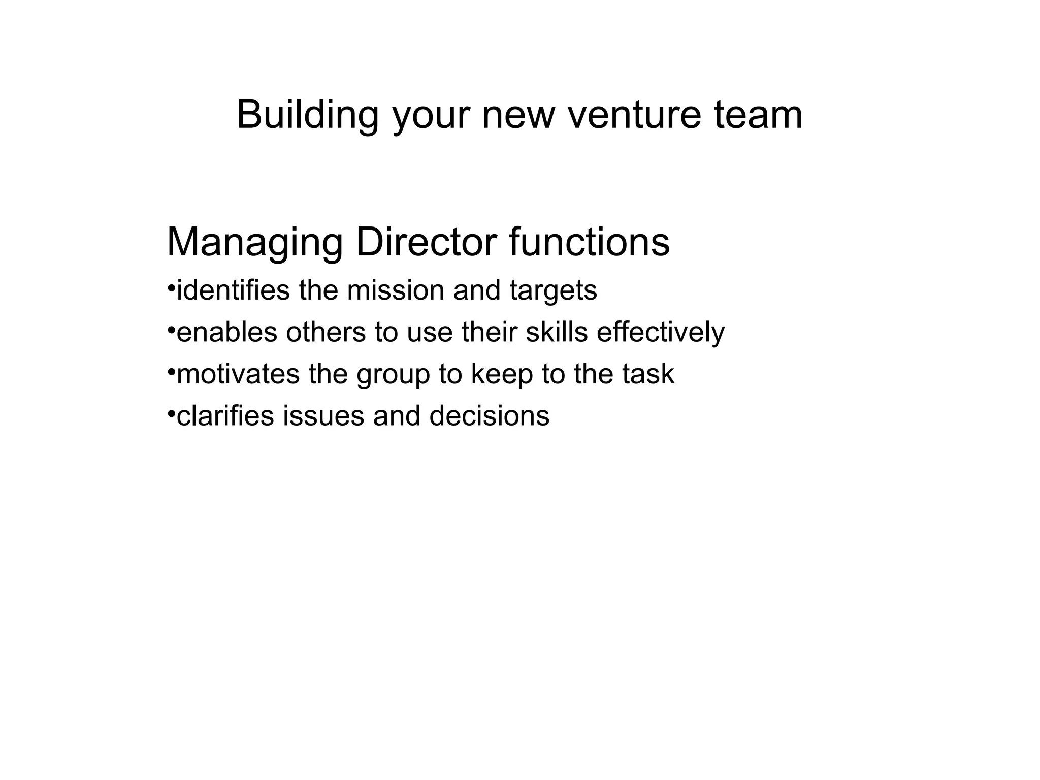 Building a new venture team | PPT