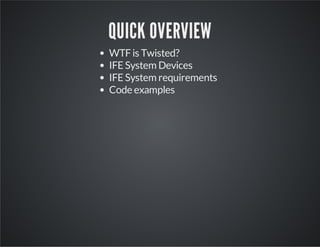 Building an inflight entertainment system controller in twisted | PDF