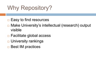 Building an institutional repository using dspace | PPTX