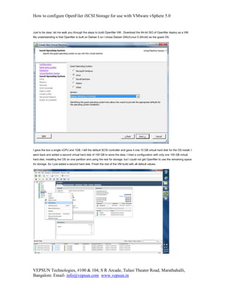Building an openfiler storage in vmware vsphere 5.0 lab | PDF | Operating Systems | Computer ...