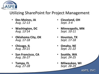 Building a Project Management Information System with SharePoint | PPT