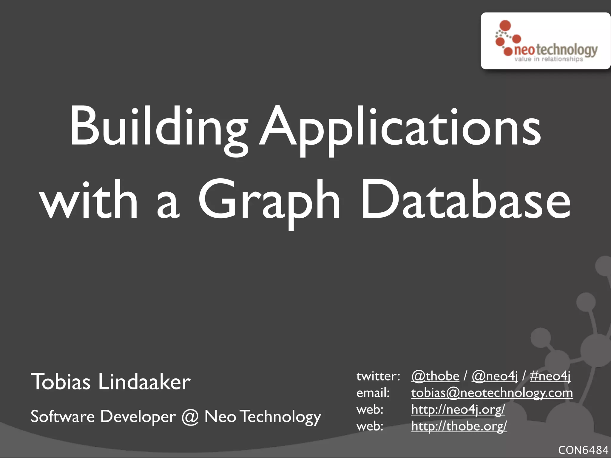 Building Applications with a Graph Database | PPT