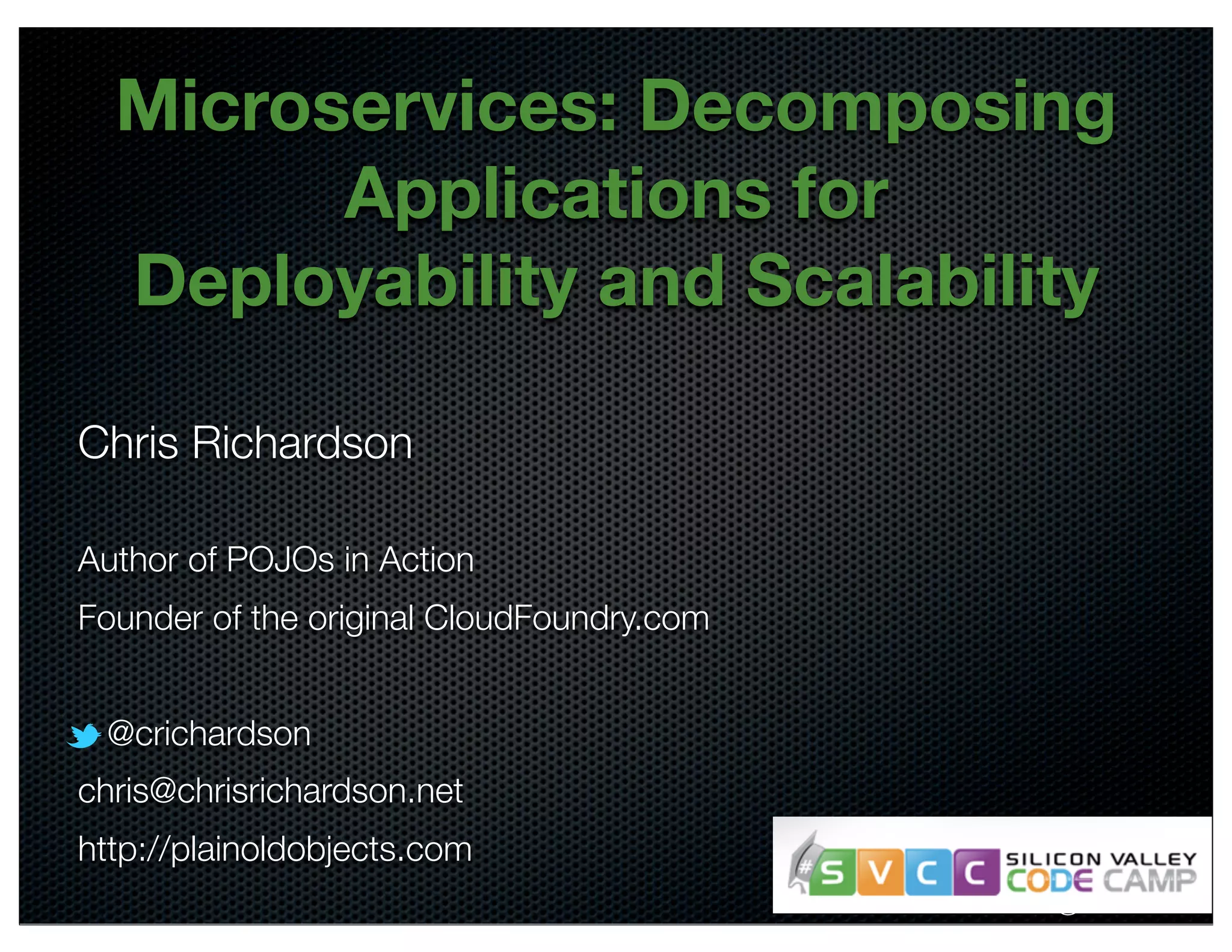 Developing applications with a microservice architecture (svcc) | PDF