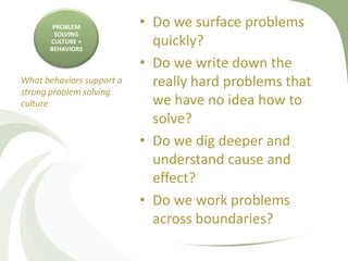 Building a problem solving organization | PPTX