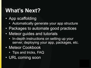 Building a production ready meteor app | PPT