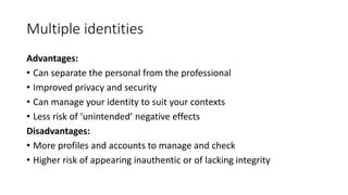 Building a professional digital identity | PPTX