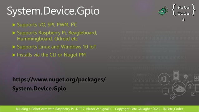 Building a Raspberry Pi Robot with Dot NET 7, Blazor and SignalR - Slides Only.pptx | Robotics ...