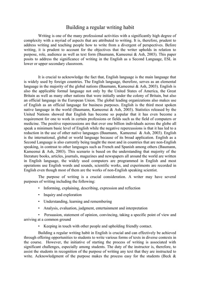 Building a regular writing habit | PDF