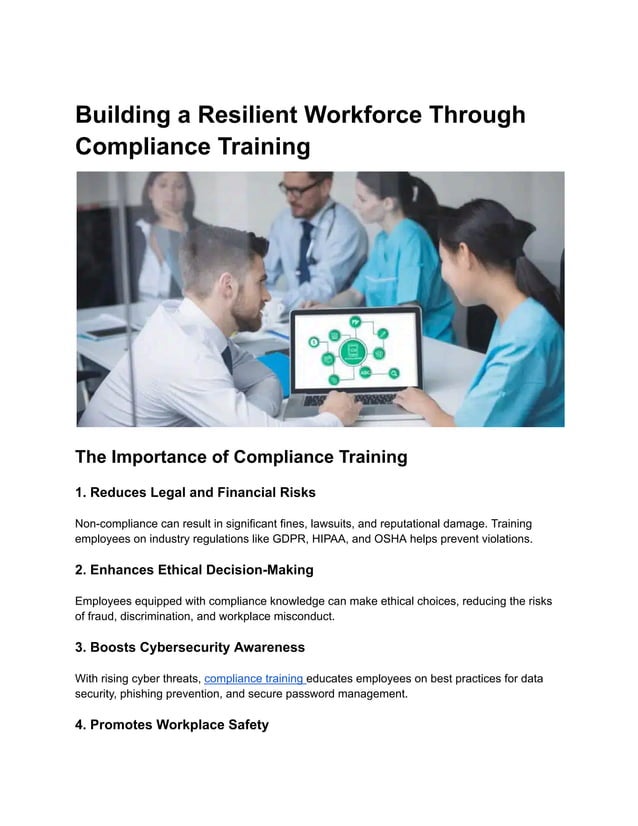 Building a Resilient Workforce Through Compliance Training | PDF