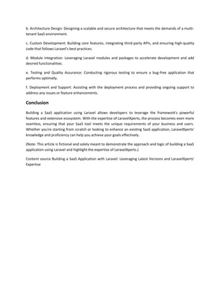 Building a SaaS Application with Laravel Leveraging Latest Versions and ...