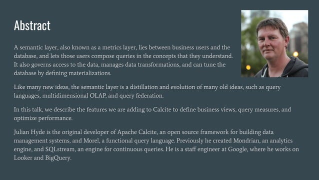 Building a semantic/metrics layer using Calcite | PPT